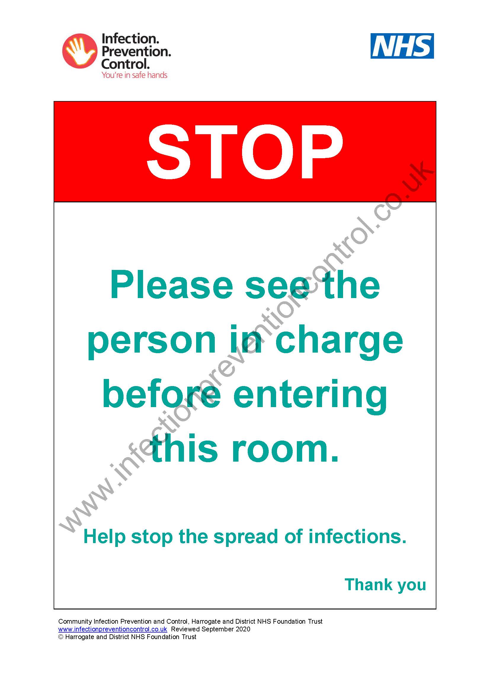 Stop. Please see the person in charge before entering this room Poster ...