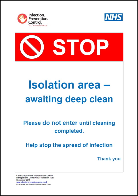 Stop - Isolation area Poster - Infection Prevention Control