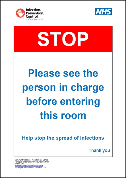 Stop. Please see the person in charge before entering this room Poster ...