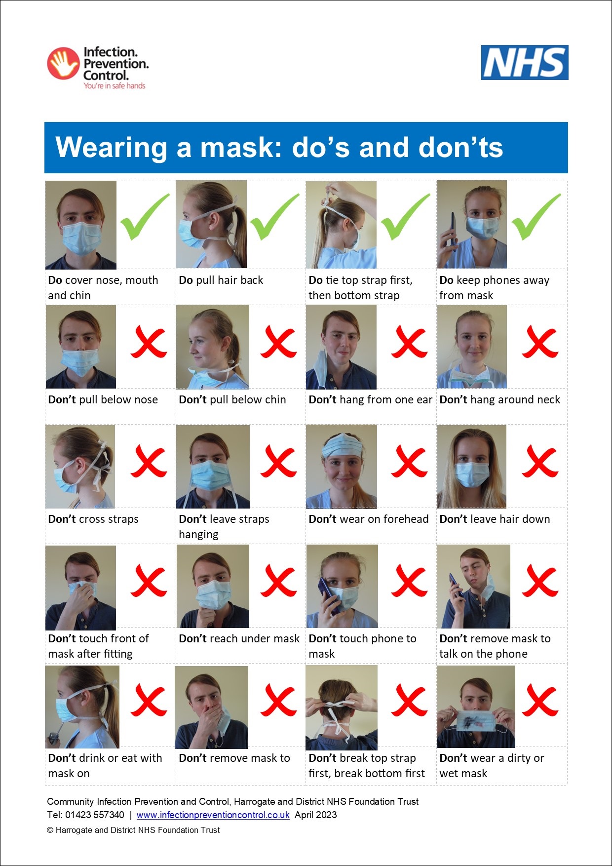 Wearing a mask: Do's and don'ts Poster - Infection Prevention Control