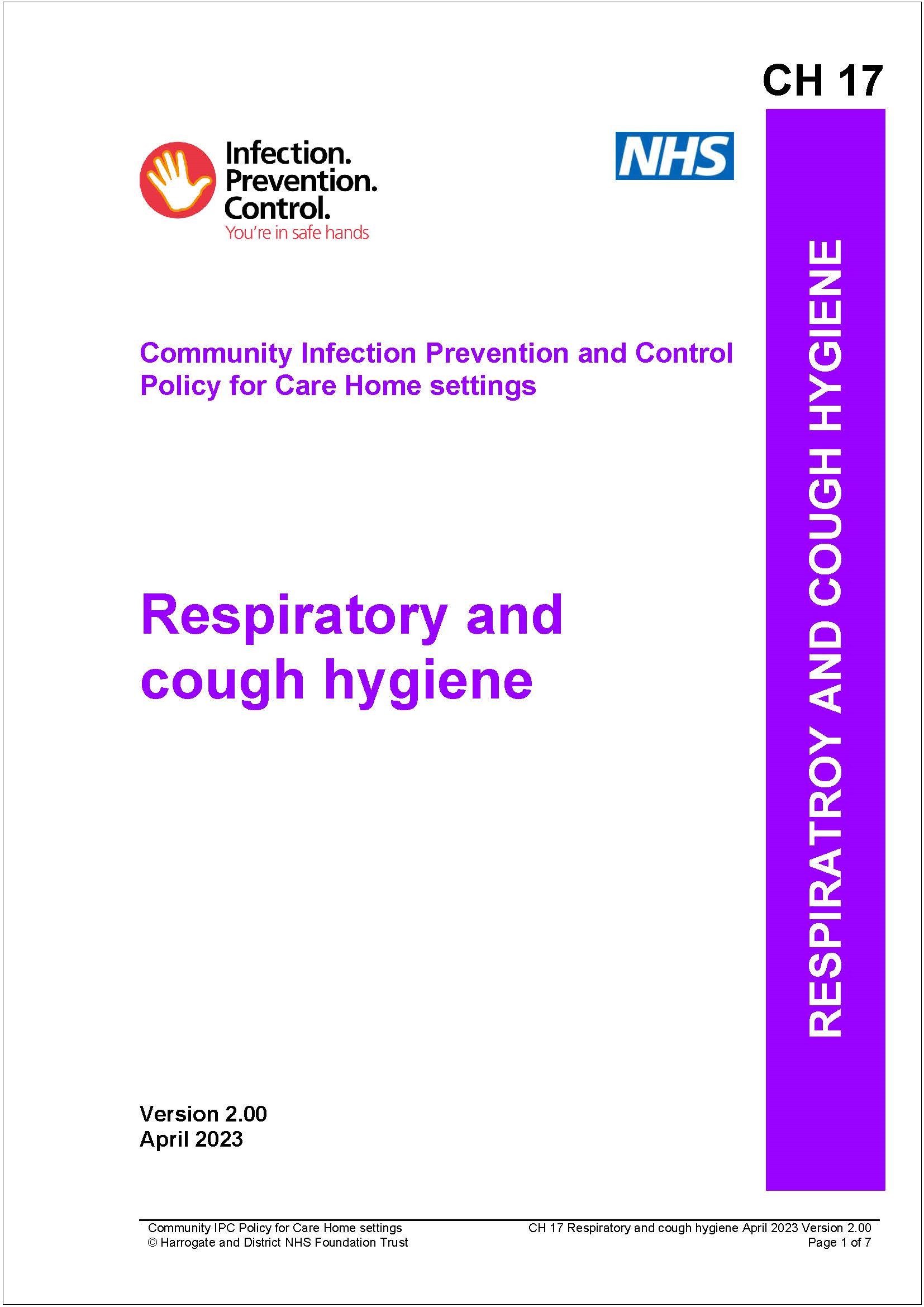 Respiratory and cough hygiene Policy for Care Home settings - Infection ...