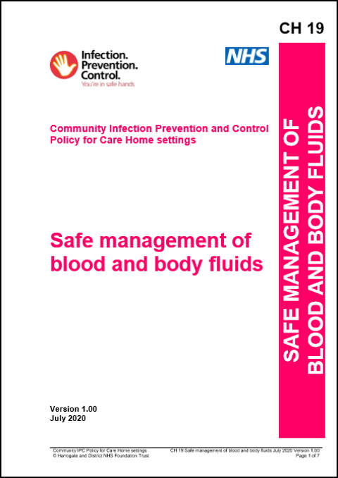 Safe management of blood and body fluids Policy for Care Home settings ...