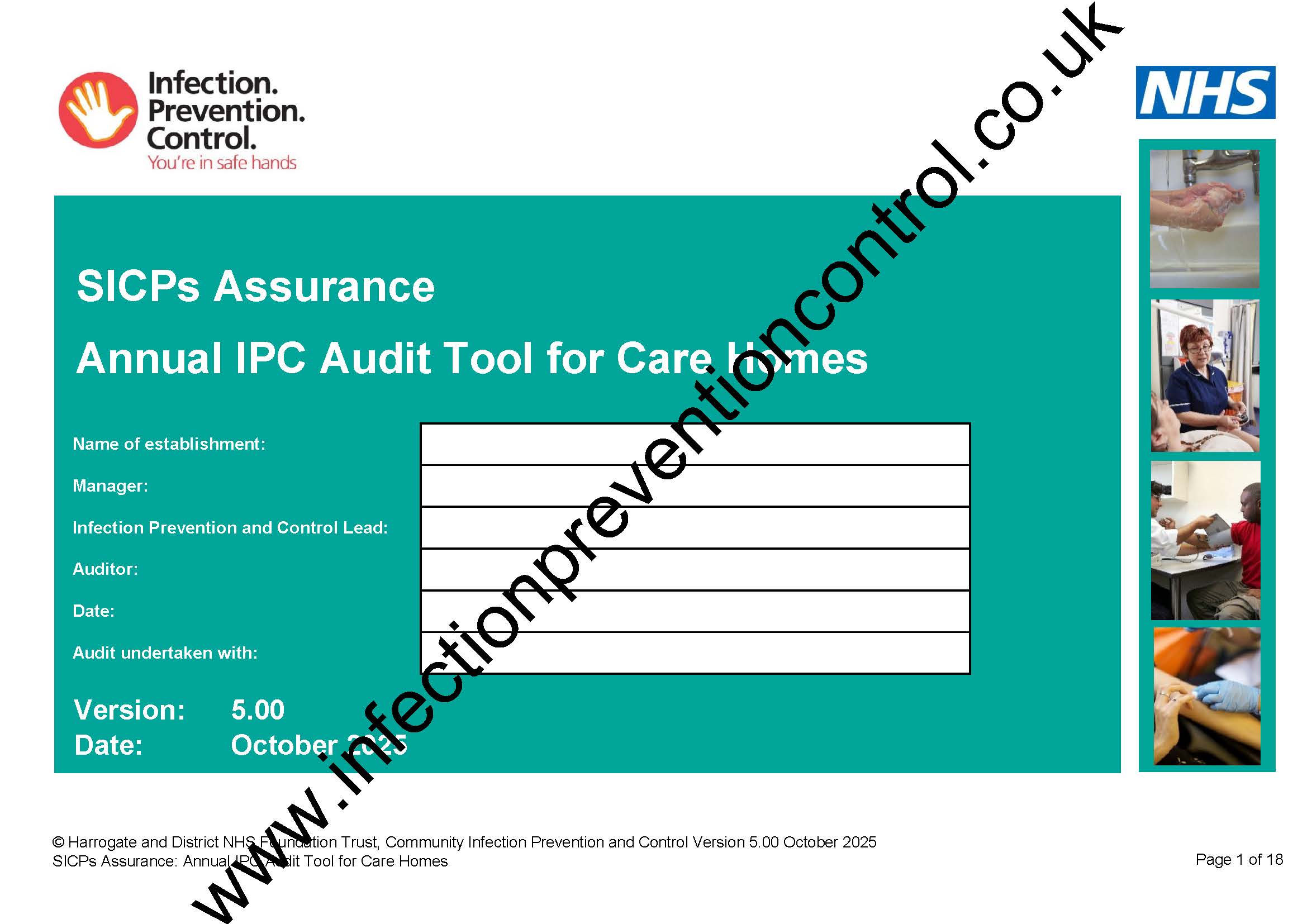 SICPs Assurance: Annual IPC Audit Tool for Care Homes - Infection ...